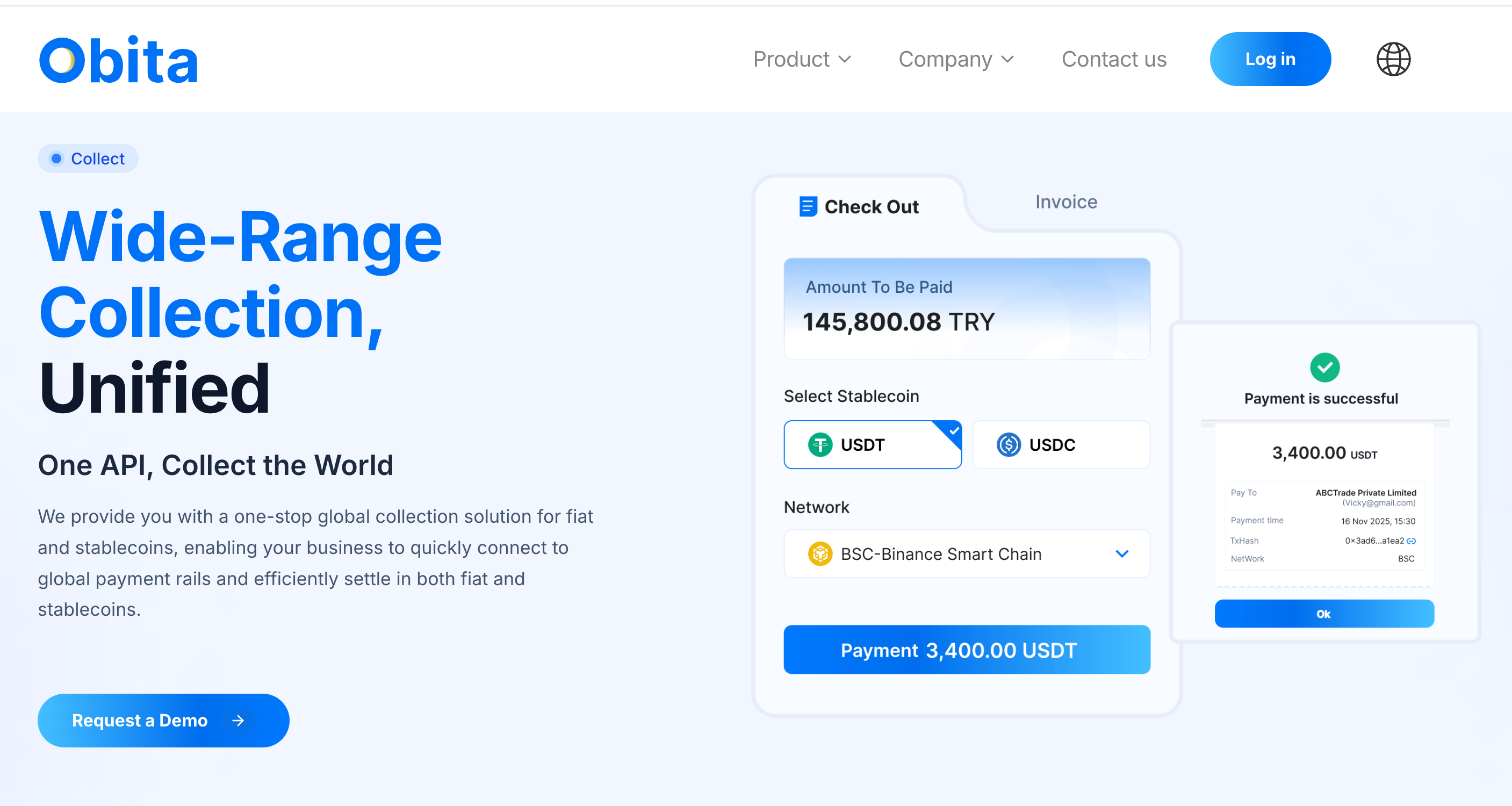 Obita Collect | Global Collection Infrastructure for Fiat and Stablecoins